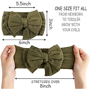 Makone Handmade Baby Headbands with Bows Stretchy Nylon Headbands for Infant Baby Girls