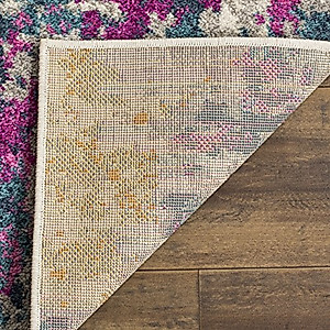 SAFAVIEH Madison Collection Accent Rug - 4' x 6', Ivory & Blue, Modern Boho Abstract Design, Non-Shedding & Easy Care, Ideal for High Traffic Areas in Entryway, Living Room, Bedroom (MAD143B)