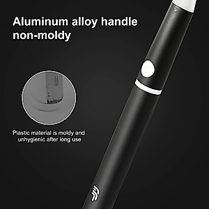 Flexforce Electric Toothbrush Suitable for Children and Adults with Replaceable AAA Battery and Brush Head, Metal Handle, Dupont Soft Hair, 180 Days, V1, Black