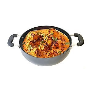 Sriyug Hard Anodized Nonstick All Purpose Pan Deep Kadai Deep Frying Pan With Stainless Steel Lid Stir Fry Pan Multipurpose Pan (2 Ltr)