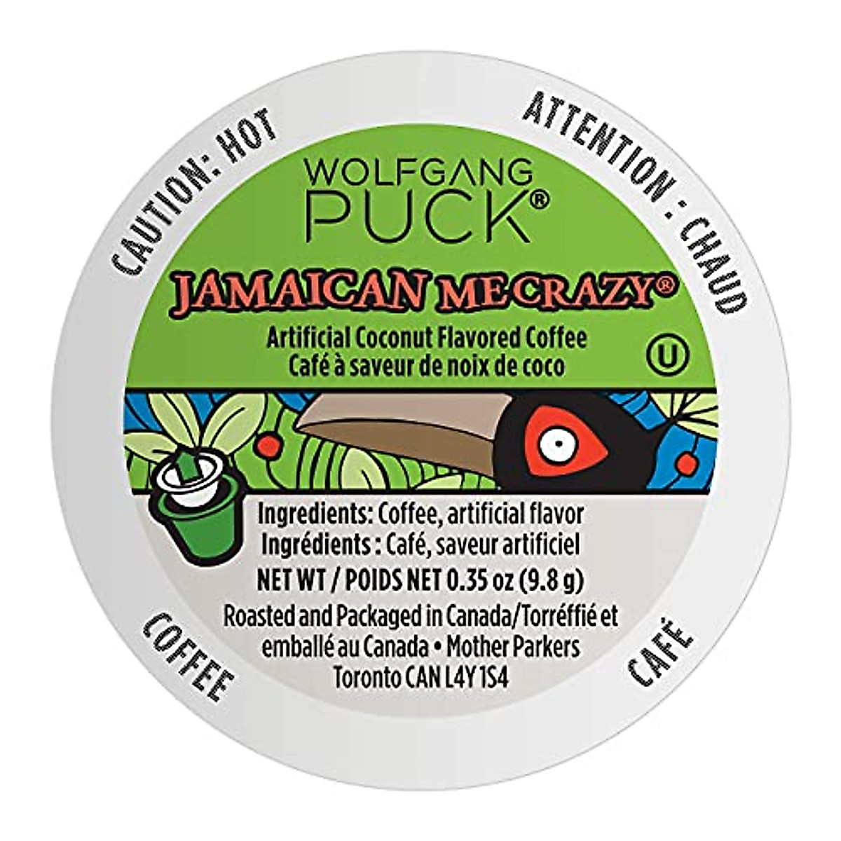 Wolfgang Puck Coffee, Keurig KCups for Keurig Brewers, White, Jamaican Me Crazy, 24 Count (Pack of 1)