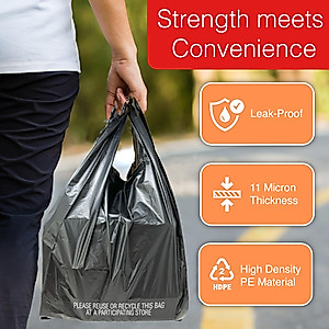 Reli. T-shirt Bags (300 Count) (Black) (11.5" x 6.5" x 21") - Black Plastic Bags (Plain) - Grocery, Shopping, Restaurants