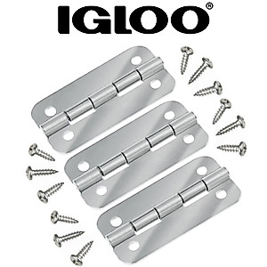 Igloo Cooler Heavy Duty Stainless Steel Hinges for Ice Chests (Set of 3)