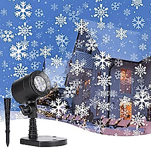 Christmas Projector Lights Outdoor, Led Snowflake Projector Lights Waterproof Plug in Moving Effect Wall Mountable Snowfall Lights for Christmas Holiday New Year Indoor Home Party Decoration Show