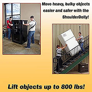 Furniture Moving Straps Furniture Dolly Moving Supplies Lifting Straps for Furniture, 2-Person Shoulder Lifting with 2 Pairs Gloves, Heavy Objects up to 800lbs, Black