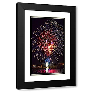 ArtDirect Colorado, Frisco Fireworks Display on July 4th VII 13x18 Black Modern Wood Framed with Double Matting Museum Art Print by Lord, Fred