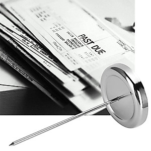 Hilitand Stainless Steel Straight Rod Paper Memo Holder with Clip Check Spindle Bill Fork Receipt Invoice Spike Stick Holder
