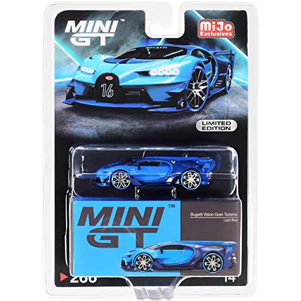 Truescale Miniatures Bugatti Vision Gran Turismo Light Blue and Carbon Blue 1/64 Diecast Model Car by True Scale Miniatures MGT00266