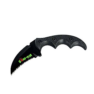 Lastworld 5.75" Zomb-War Boot Skinner Sharp Blade Knife with Sheath (Black)