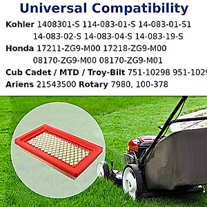 HQRP® Filter compatible with MTD Cub Cadet SC100 CC46ES SC100HW ST100 159cc 173cc Lawn Mower Engines, Replacement for MTD 751-14632 951-14632 951-10298 751-10538 751-10538P