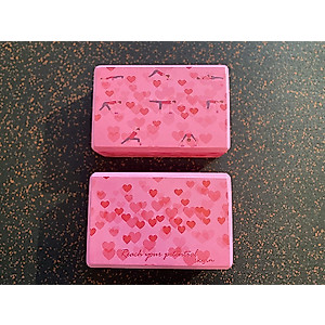 YOGA BLOCK,1 PCS,Guide pattern on the surface, EVA Foam Soft Non-Slip Surface for Yoga, Pilates, Meditation. (Pink-Set of 2)