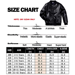 TLAENSON Boys Leather Jackets For Toddler Kids Faux Motorcycle PU Leather Coats 50s 80s Bomber Tops Black Size 100/3-4T