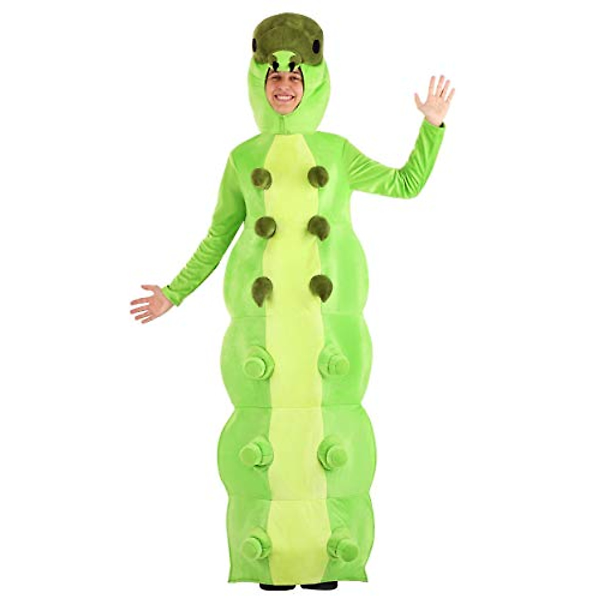 Fun Costumes Green Caterpillar Costume for Adults Storybook Character Plush Caterpillar Suit for Men and Women X-Large