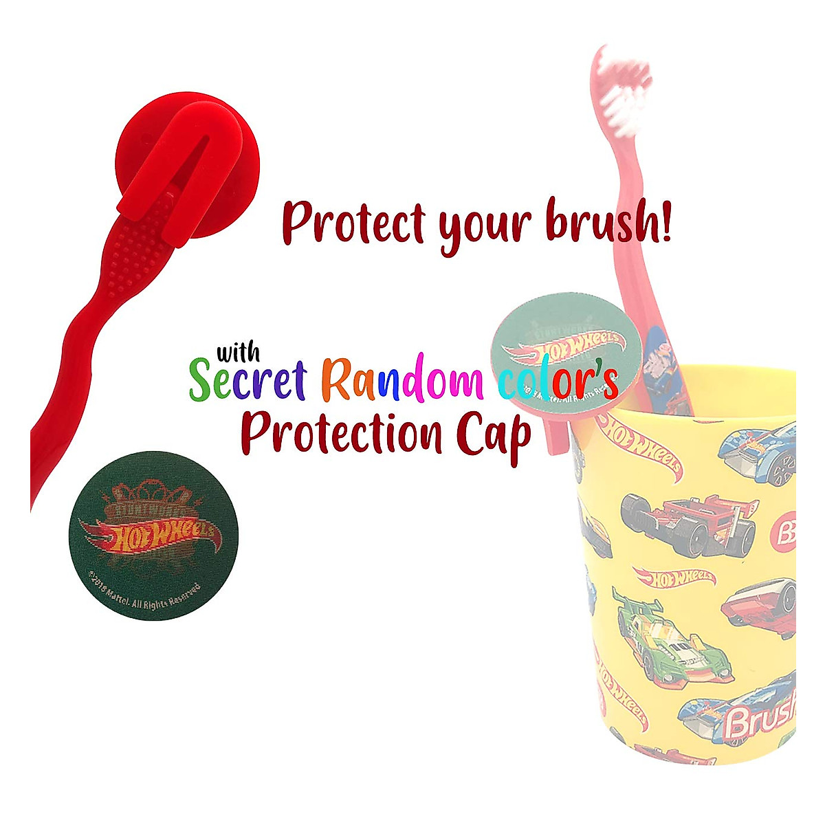 Premium Kids Girls Boys Children Friendly Designed Happy Brushing Time Ultimate Soft Bristle Toothbrush Kit, Manual Toothbrush, Cover Cap, Rinsing Cup, Extra Brushes