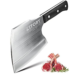 Kitory Super Heavy Duty Meat Cleaver eapecially for big bone and frozen meat - bone breaker - butcher kitchen axe knife - K5S