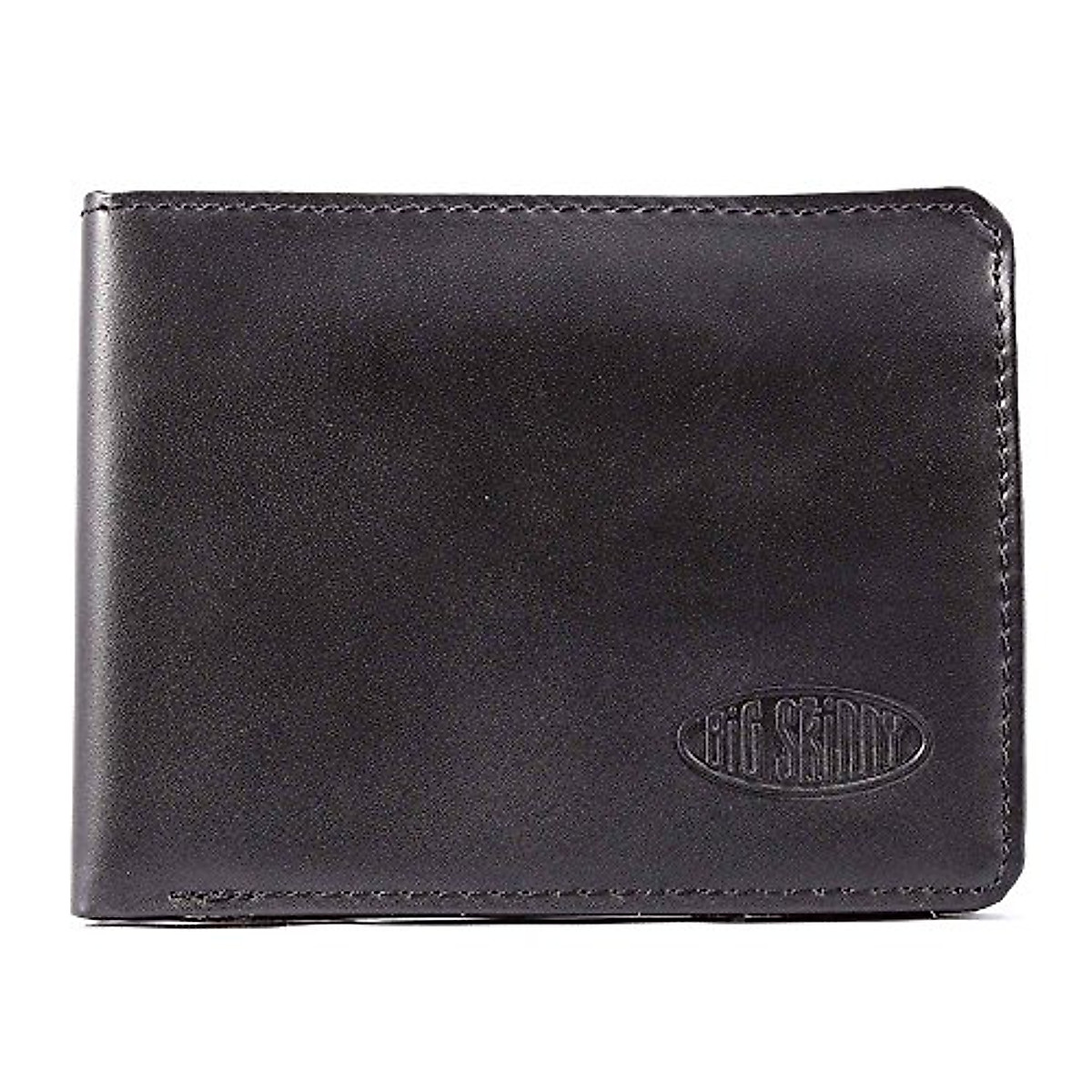 Big Skinny Men's L-Fold Passcase Leather Slim Wallet, Holds Up to 30 Cards, Black
