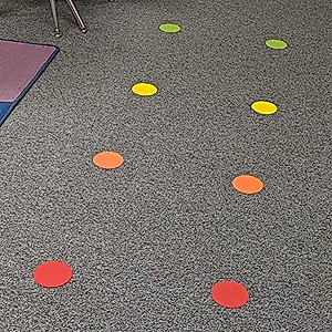 Round Floor Stickers, 6 Inch Spot Markers Floor Spots Self Adhesive Vinyl Stickers Classroom Dot Spots for Preschool and Kindergarten Elementary Teachers (60PCS)