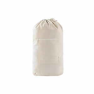 GORISEN Canvas Laundry bag, Washable Laundry backpack, Adjustable Straps, Large Front Pocket, Drawstring Closure (BEIGE, X-Large)