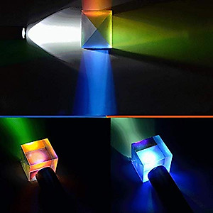 2cm Optical Glass X-Cube Prism RGB Dispersion Prism for Physics and Decoration Same Size 3pcs