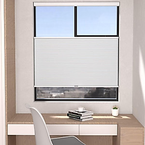 Custom MYshade Cellular Shades, Light Filtering Blinds for Windows, Top Down Bottom Up Cellular Shades&Blinds for Home/Bathroom/Bedroom(White-Blackout)