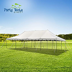 Party Tents Direct 20'x40' Canopy Tent, Weekender Canopy Pole Tent, Easy Up with Heavy Duty PVC White Top, 160 Person Capacity, Outdoor Canopies, Tents for Parties, Weddings & Events
