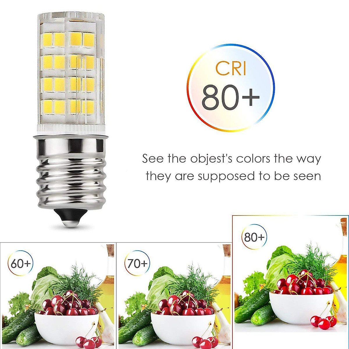 YUJIU E17 LED Bulb, Microwave Oven Light 5 Watt Daylight White 6000K dimmable 52x2835SMD AC110-130V (Pack of 2) (Daylight White 6000K)