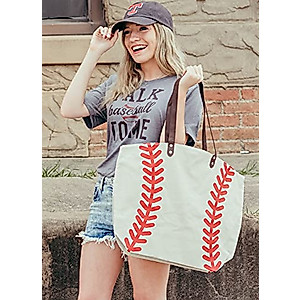 Cocomo Soul Baseball Canvas Tote Bag Handbag Large Oversize Shopping Bag Travel Bag Baseball Purse Sports Bag 20 x 17 Inches
