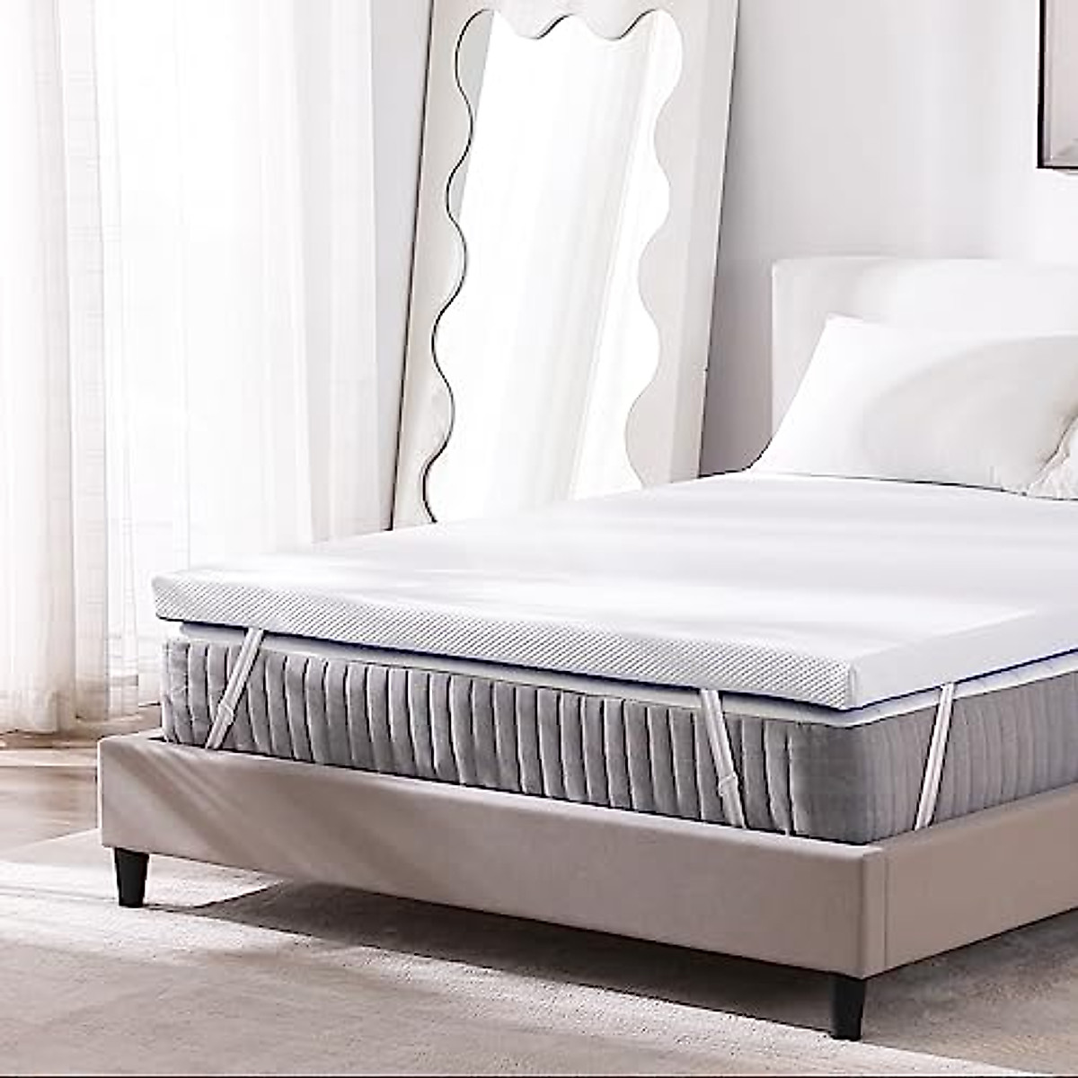 Memory Foam Mattress Topper Full Size, 3 Inch Thick Cooling Gel Topper, Foam Bed Topper with Soft Breathable Protector Cover, Top Mattress Pad CertiPUR-US Certified