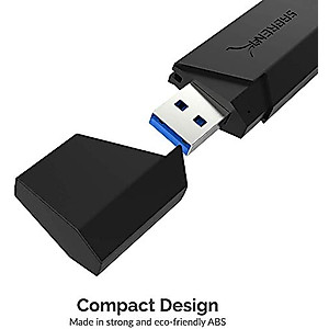 SABRENT SuperSpeed 2 Slot USB 3.0 Flash Memory Card Reader for Windows, Mac, Linux, and Certain Android Systems Supports SD, SDHC, SDXC, MMC/MicroSD, T Flash [Black] (CR-UMSS)