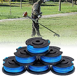 LINNNZI 7 PCS String Trimmer Strimmer Spool Line, Garden Weed Eater Spools Line Include 6 Pack String Trimmer Line + Spool Cap 24V 40V 80V for Greenworks 21222A 21602 21062 21132 21342 2100302