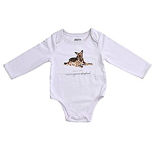 Mud Pie Baby Dog Breed Bodysuit and Bib Set, German Shepherd, 0-6 Months