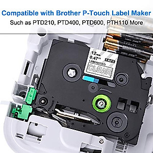 Labelife TZe-135 Compatible 12mm 0.47 Laminated White on Clear Tape Replacement for Brother P Touch TZe135 TZ135 TZe TZ Label Maker Tape Refill for Ptouch PTD210 PTH110 PTD600 PTD400, 5-Pack