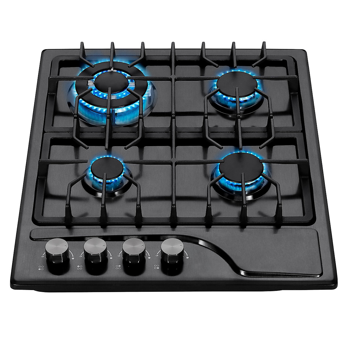 4 Burner Gas Cooktop, 24 Inch LPG/NG Dual Fuel Drop in Gas Stove Top, Stainless Steel Electronic Ignition for Apartment, Outdoor, RV
