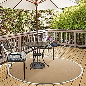 LOVSTORAGE Round Straw Floor Meditation Cushion, Hand Woven Jute Braided Rug Yoga Mat 120cm Natural Fiber Round Collection Round Natural Handmade Reversible Area Rugs for Living Room, Kitchen