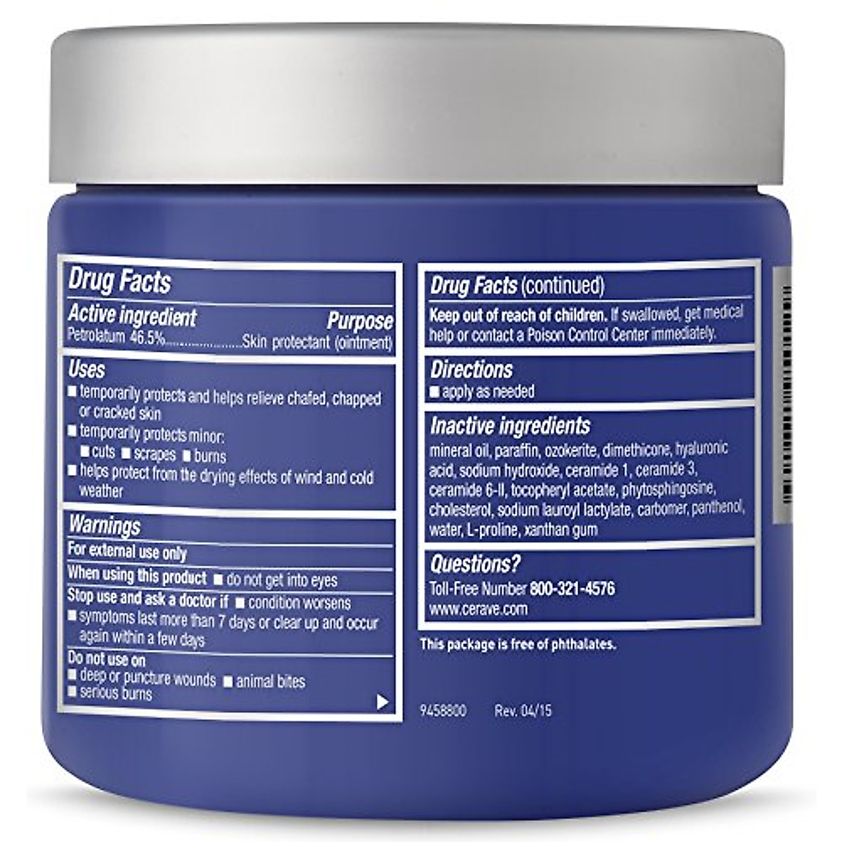 CeraVe Healing Ointment | Moisturizing Petrolatum Skin Protectant for Dry Skin with Hyaluronic Acid and Ceramides | Lanolin Free & Fragrance Free | 12 Ounce