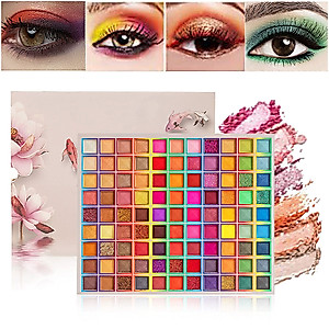 CREAMOON 99 Colors Eyeshadow Palette,Rainbow Shadow Makeup Pallet,Professional Matte Glitter Makeup Metallic Eyeshadow Long Lasting Blendable Natural Colors Make Up Eye Shadows Cosmetics Gift Kit