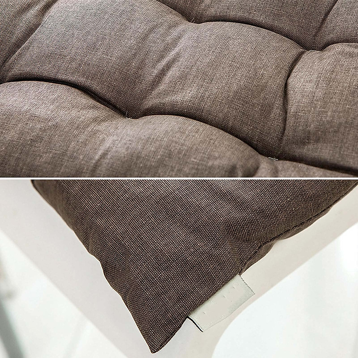 Seat Pads for Chairs with Ties 4 Pack, 18x18 Inch Square Chair Pads, Cushions for Dining Room Chairs, Solid Soft Seat Cushion, for Office Home or Car Sitting, Beige