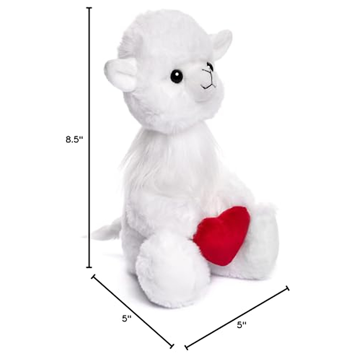 Laila and Lainey Valentine's Day Stuffed Animals - Heart Llama Alpaca, 8.5 Inches Tall, Valentines Plushies. Child Safety Certified, Suitable for All Ages - Perfect Valentines Stuffed Animal