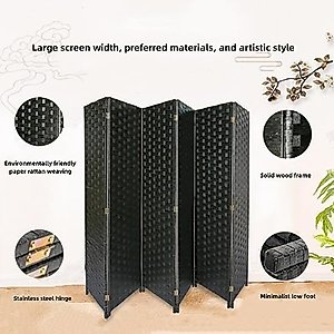 6 Panel Versatile Room Divider Panels with Free-Standing Design，Stylish Folding Screens and Room Dividers for Home and Office，Add Style and Privacy to Any Space (Style 1)