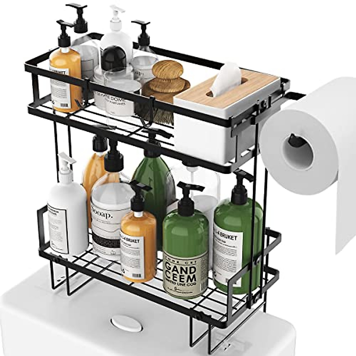 vikiciy Over The Toilet Storage, 2-Tier Bathroom Organizer Shelves, Extended Edition Toilet Rack, Upgrade Version (2022)