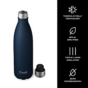 S'well Stainless Steel Water Bottle, 25oz, Azurite, Triple Layered Vacuum Insulated Containers Keeps Drinks Cold for 48 Hours and Hot for 24, BPA Free, Perfect for On the Go