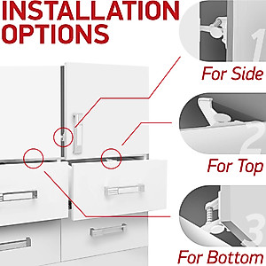 Cabinet Locks for Babies - Child Safety Latches 10 Pack - Invisible Adhesive Baby Proofing Drawer Locks - Works with Most Cabinets and Drawers - No Drilling Installation - (White)