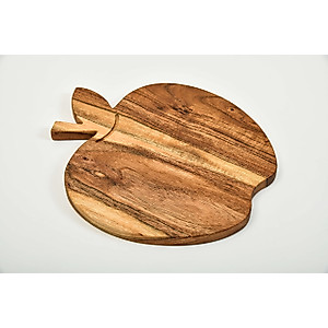 Treen Art Apple Shaped Wood Cutting Board for Kitchen, 11"L x 9"W Decorative Small Wooden Charcuterie Board and Serving Platter Boards with Handle Christmas Gift