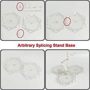 TWKUPWO Hobby Model Action Base Display Stand, Gundam Model Stand Action Figure Stand Compatible with MG RG HG Universal Models Stand (Transparent 3 Sets)