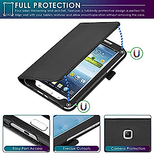 DETUOSI Slim Case for Samsung Galaxy Tab 3 7.0" 2013 (SM-T210/T215/P3200), Ultra Thin Lightweight Folio Folding PU Leather Full-Body Protective Tablet Book Cover + Multi-Angle Stand + Magnetic Closure