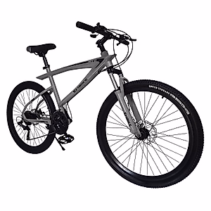 26'' Mountain Bike, 21 Speed Outdoor Snow Beach Bike, Full Suspension Adult Hybrid MTB Racing Bikes for Women Men, Comfort Complete Cruiser Bicycle, Lightweight City Commuter Road Cycling (J)