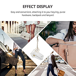 VALICLUD Clear Lipstick Keychain 2 pack keychain holder lip balm keychain holder keychain cap Keychain Clear