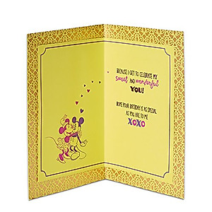 American Greetings Romantic Birthday Card (Mickey and Minnie Mouse)