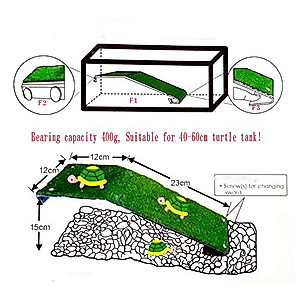 Saim Turtle Basking Platform Artificial Plastic Grass Pier Tortoise Ramp Reptile Tank Ladder Resting Terrace