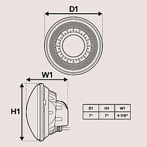 TRUE MODS 7 Inch Round LED Headlight Black H6024 2d1 High Low Sealed Beam [DOT] HALO DRL Turn Signal Replacement for Jeep Wrangler JK JKU TJ CJ Chevy Ford Nissan Hummer H1 H2 Land Rover Defender Mazda